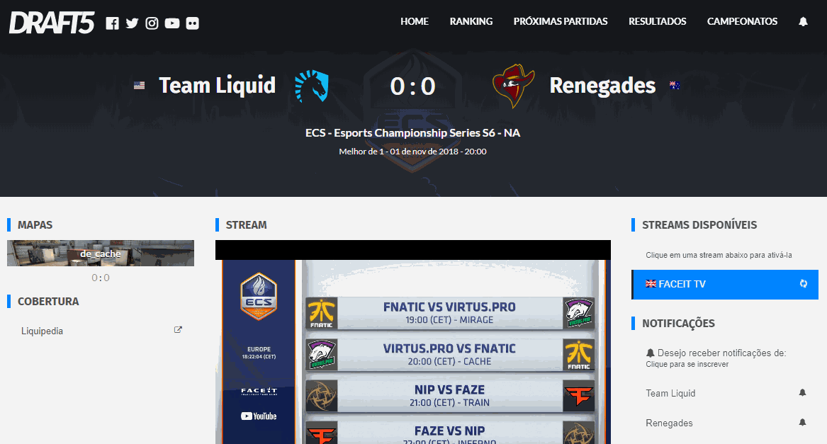 Bem-vindo ao Draft5 3.0 | DRAFT5 - Notícias e Coberturas CS